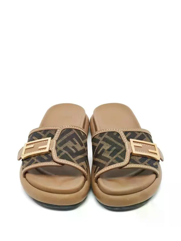 Fendi Zucca Canvas Flat Sandals