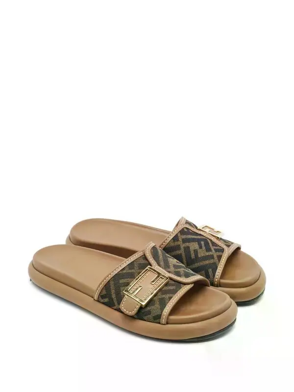 Fendi Zucca Canvas Flat Sandals