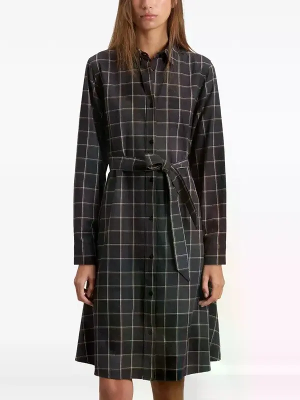 Woolrich Checked Flannel Midi Shirt Dress