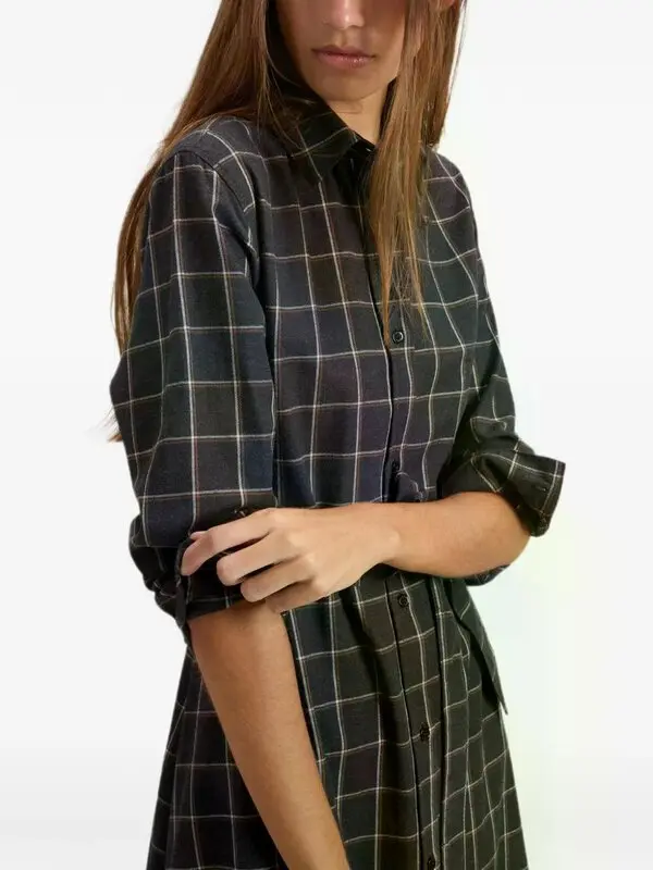 Woolrich Checked Flannel Midi Shirt Dress