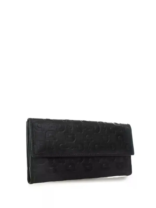 Gucci 2000-2015 Horsebit Embossed Calfskin Wallet Long Wallets - Black
