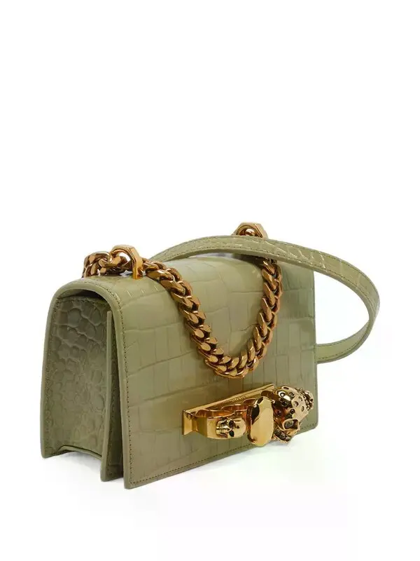 Alexander McQueen Skull Knuckle Crocodile-embossed Mini Bag