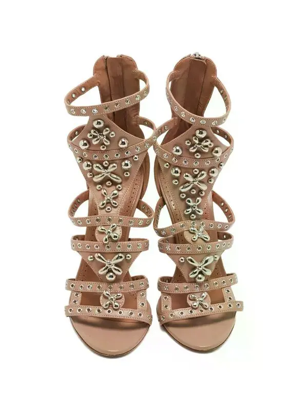 Alaïa Floral Embellished Gladiator Sandals
