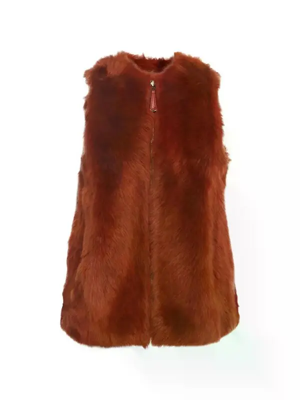 Fendi Reversible Shearling Zip-up Vest