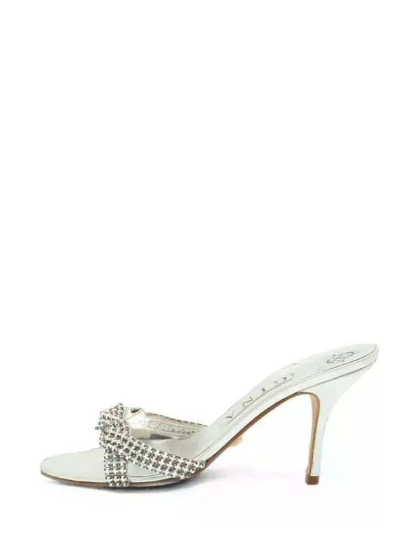 GINA Crystal-embellished Heeled Sandals - Silver