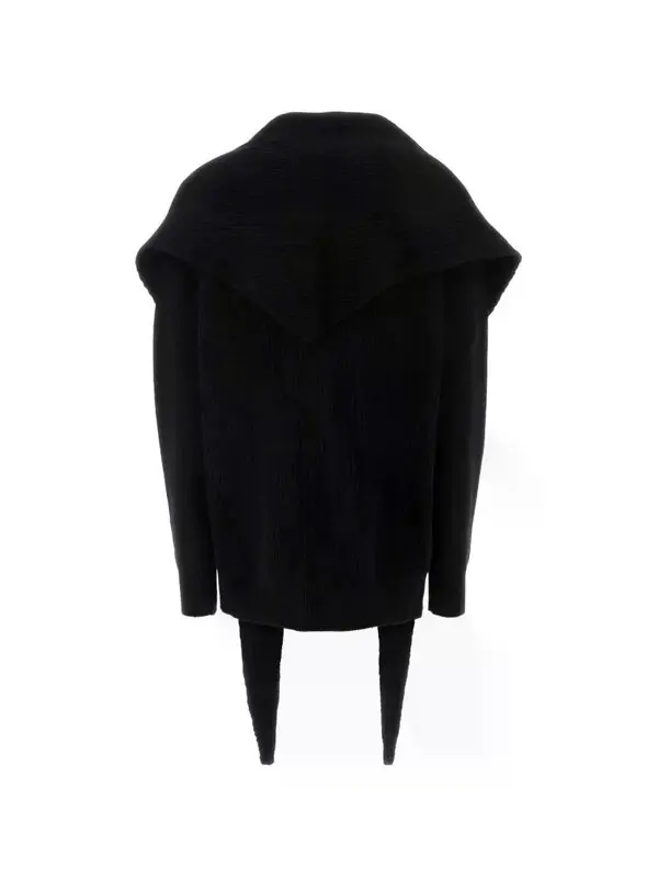 Blumarine Ribbed-knit Sailor-collar Cardigan - Black