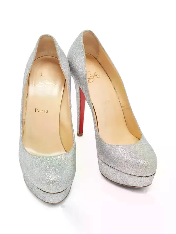 CHRISTIAN LOUBOUTIN Bianca Glitter Platform Stiletto Pumps