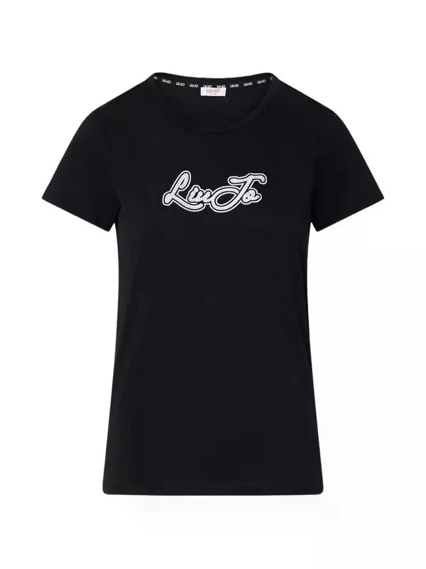 Liu Jo Rhinestone Embellished Logo T-shirt - Black