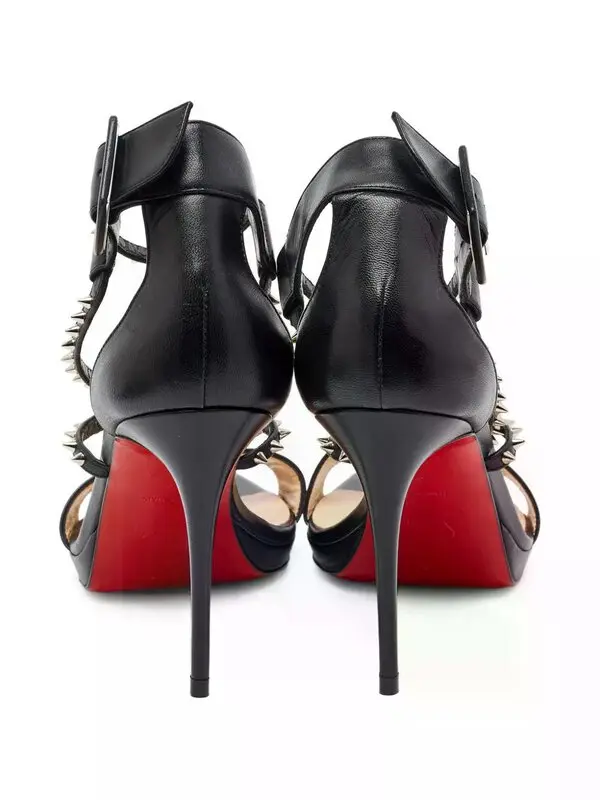 CHRISTIAN LOUBOUTIN Leather Studded Stiletto Platform Sandals