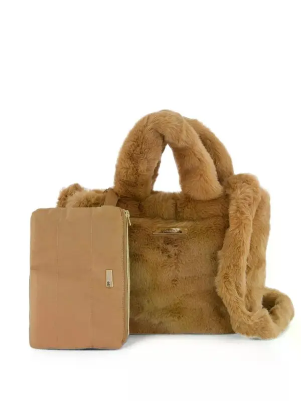 Herno Faux-fur Tote Bag - Neutrals
