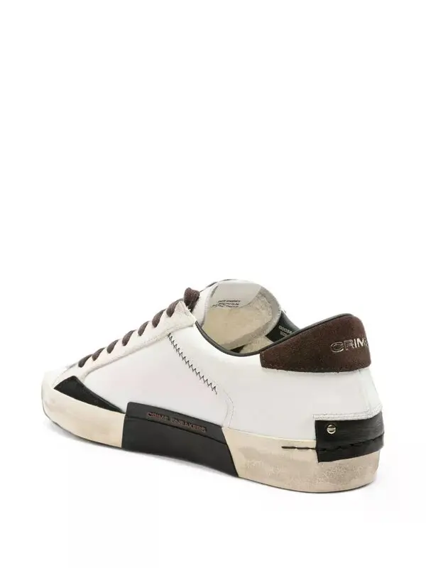 CRIME LONDON Distressed-effect Leather Sneakers