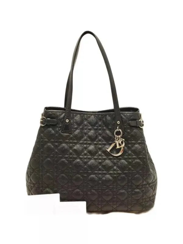 Dior 2012 Medium Panarea Leather Tote Bag - Black
