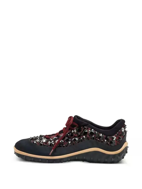 Miu Miu Crystal Embellished Lace-up Sneakers