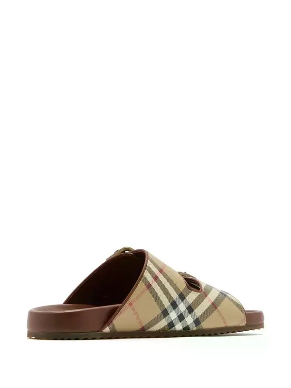 Burberry Check And Leather Urchin Sandals