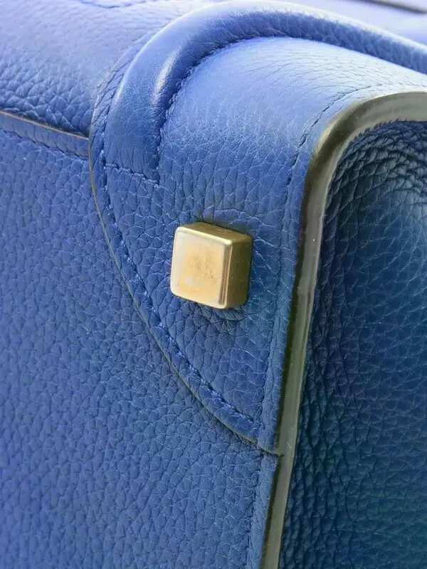 Celine Micro Drummed Calfskin Luggage Tote Bag - Blue