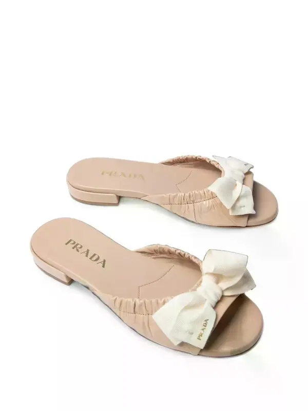 Prada Bow-detail Ruched Sandals