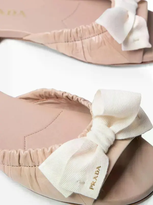 Prada Bow-detail Ruched Sandals