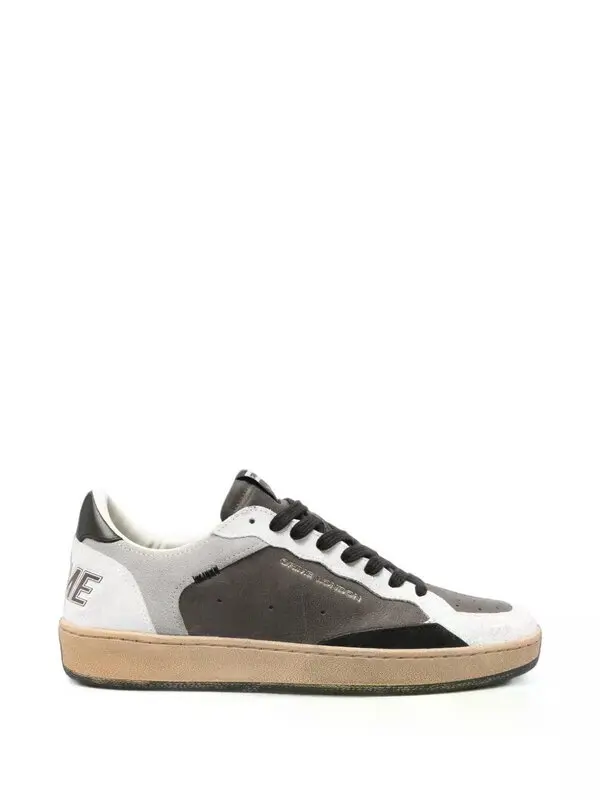 CRIME LONDON Logo-print Leather Sneakers - Grey
