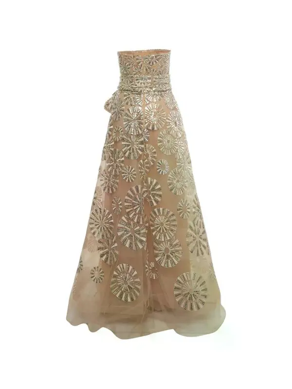 Elie Saab Sequin-embroidered Strapless Maxi Dress