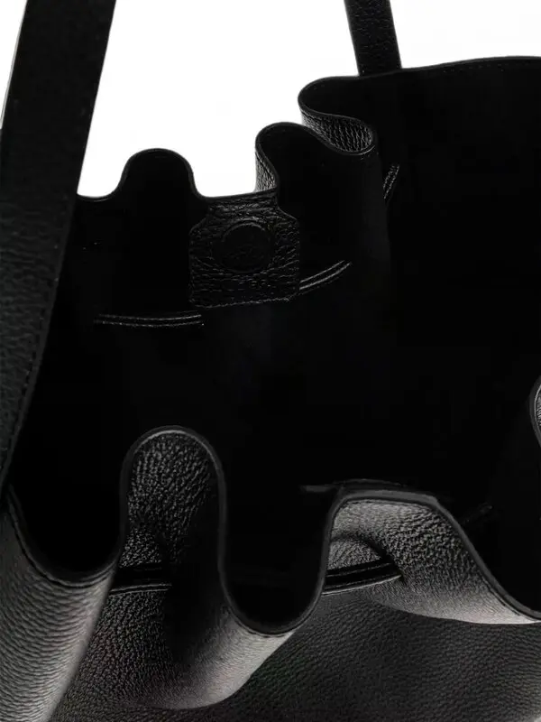 Yuzefi Scallop Pebble-grain Leather Tote Bag - Black
