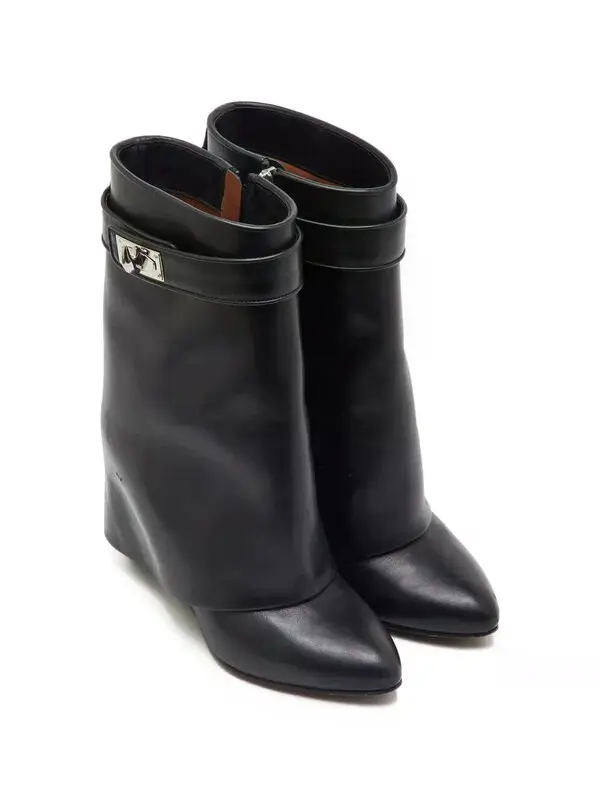 Givenchy Shark Lock Wedge Ankle Boots - Black