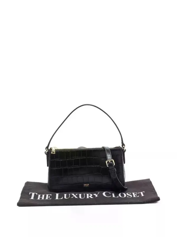 Dkny Croc-embossed Shoulder Bag