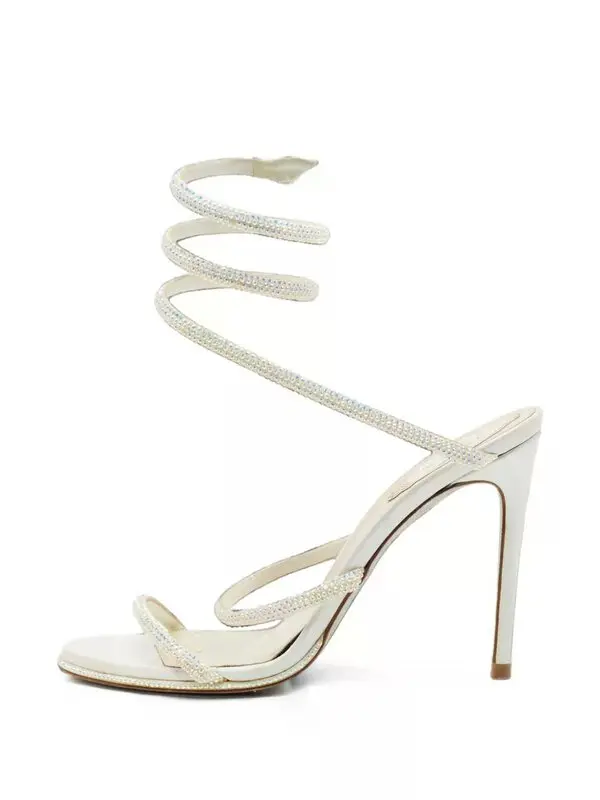 Rene Caovilla Embellished Ankle-wrap Stiletto Sandals - White