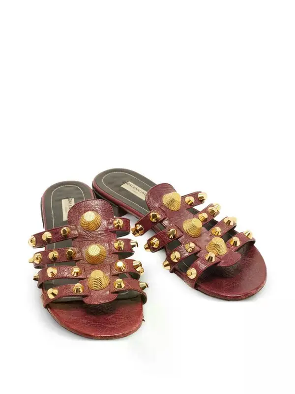 Balenciaga Studded Arena Leather Slides