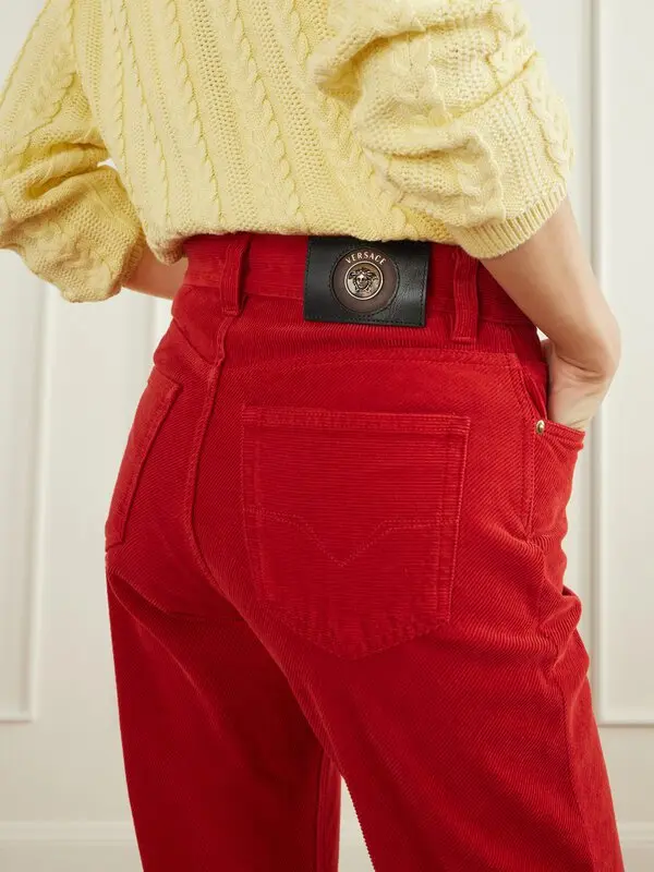 Versace Cotton-corduroy Straight-leg Pants