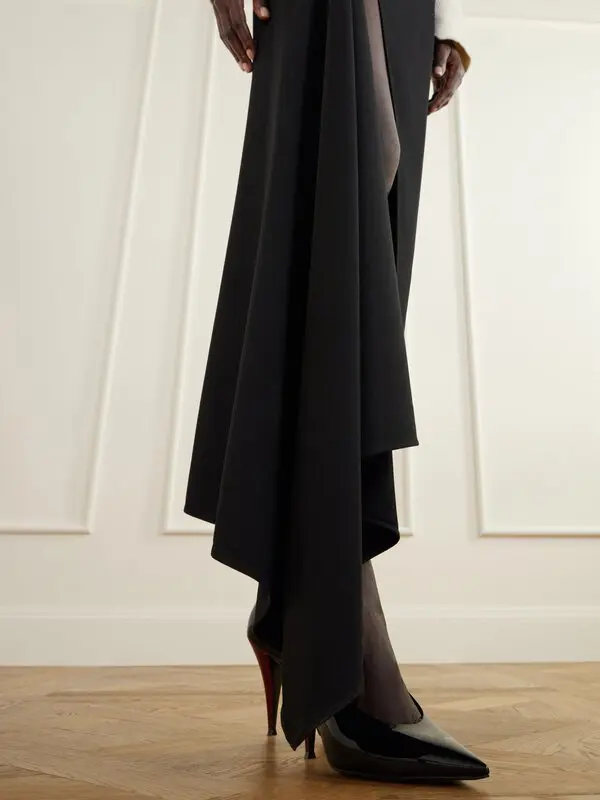 Givenchy Asymmetric Wool Midi Skirt