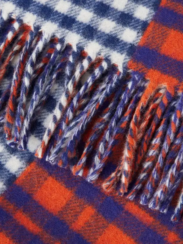 Loewe Checked Wool And Cashmere-blend Scarf
