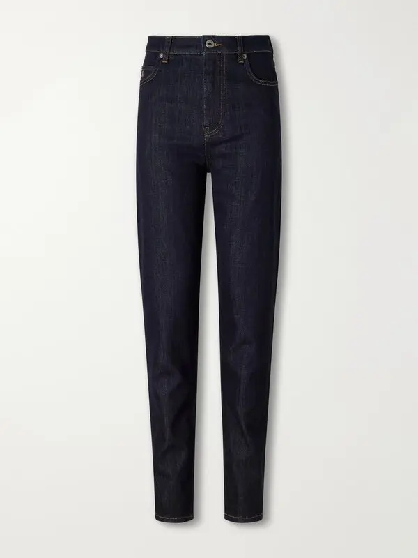 Loewe Anagram-embroidered High-rise Straight-leg Jeans - Blue