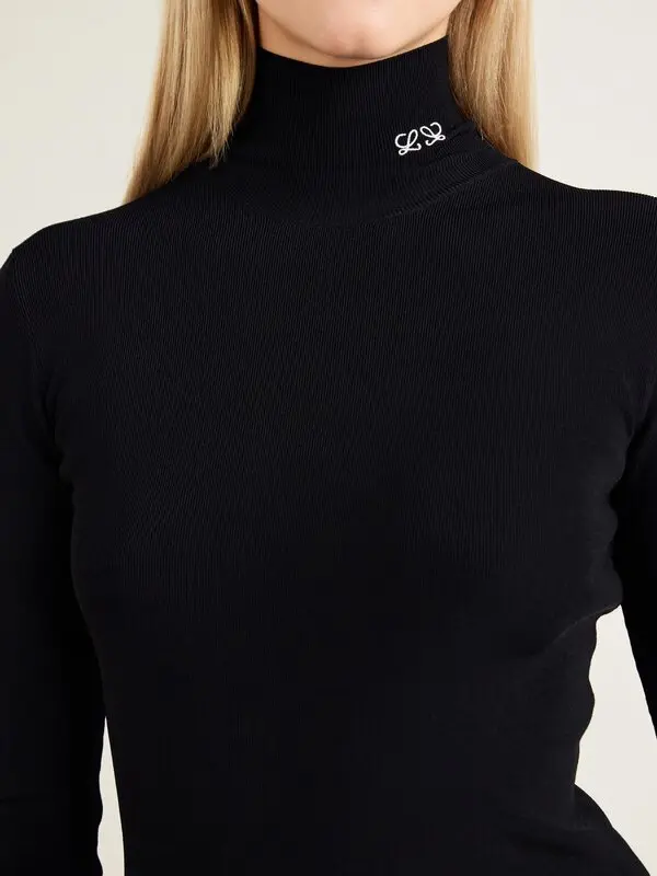 Loewe Logo-embroidered Ribbed T-shirt
