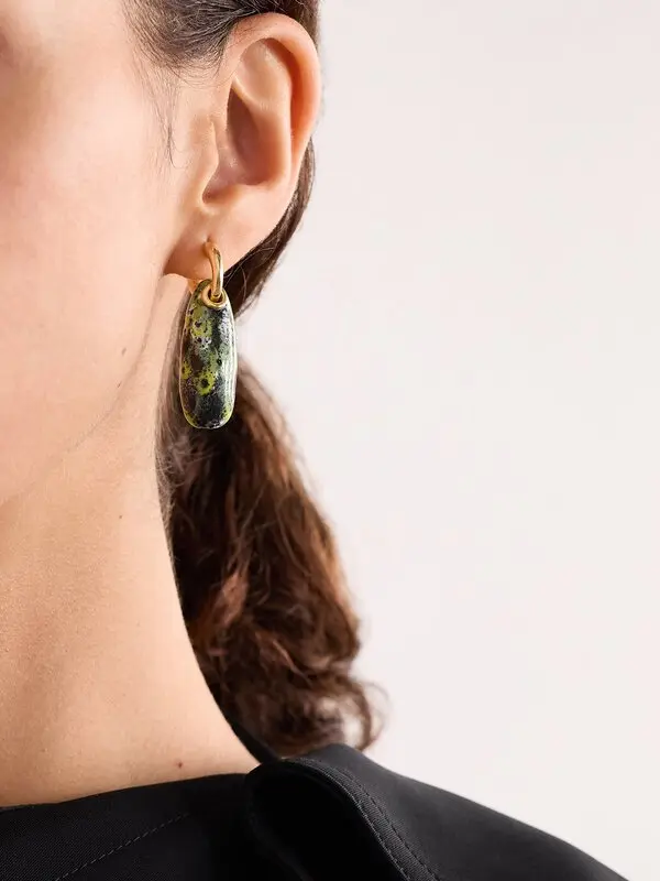 Bottega Veneta Gold-plated And Ceramic Earrings