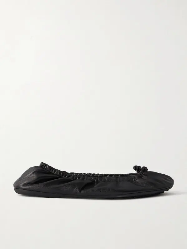 Bottega Veneta Fantasmina Leather Ballet Flats - Black