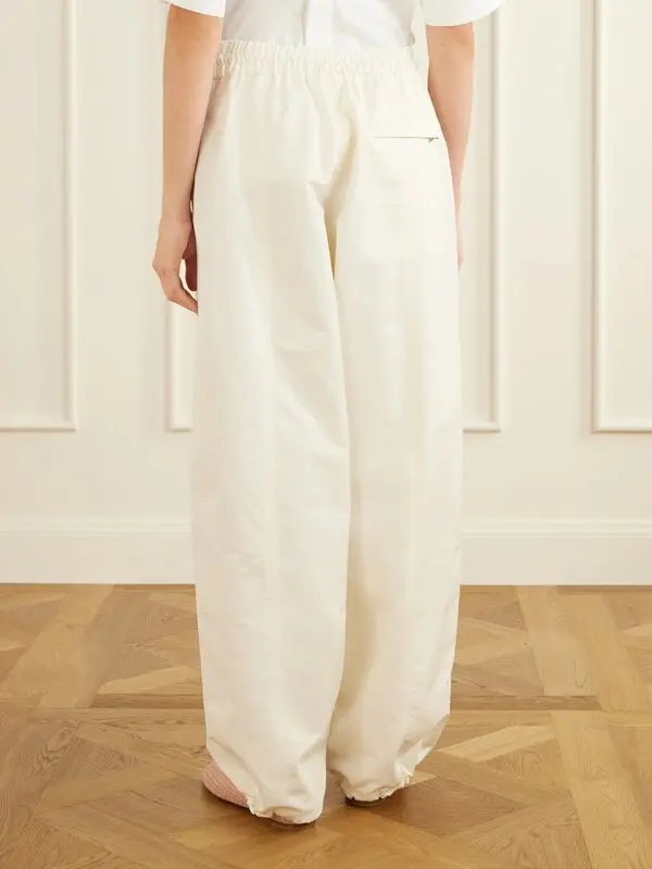 Bottega Veneta Drawstring Cotton-canvas Wide-leg Pants