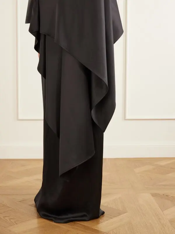 Bottega Veneta Cape-effect Draped Silk-satin Maxi Dress