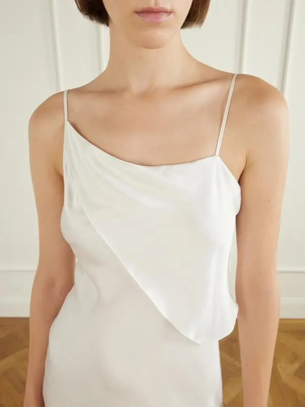 ANN DEMEULEMEESTER Asymmetric Silk-satin Maxi Dress