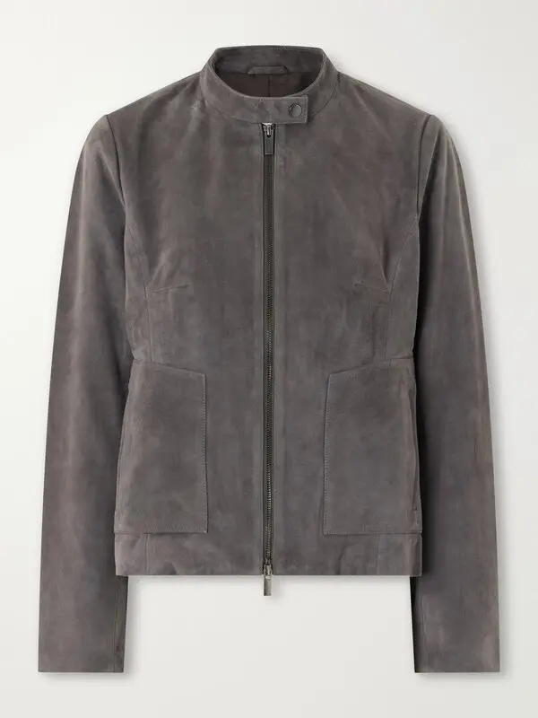 ST. AGNI Suede Biker Jacket