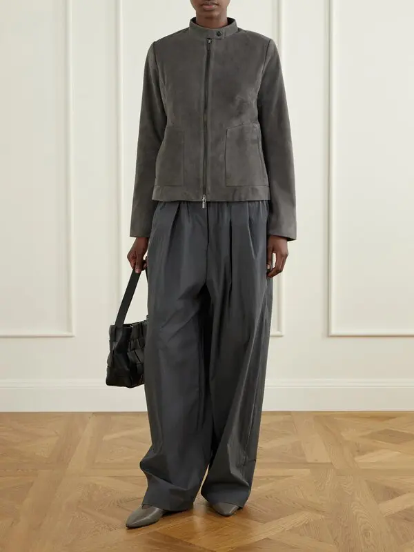 ST. AGNI Suede Biker Jacket