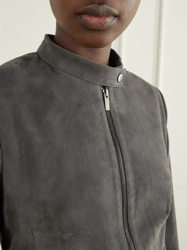 ST. AGNI Suede Biker Jacket