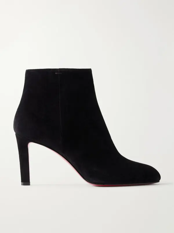 CHRISTIAN LOUBOUTIN Fannylove 85 Suede Ankle Boots - Black