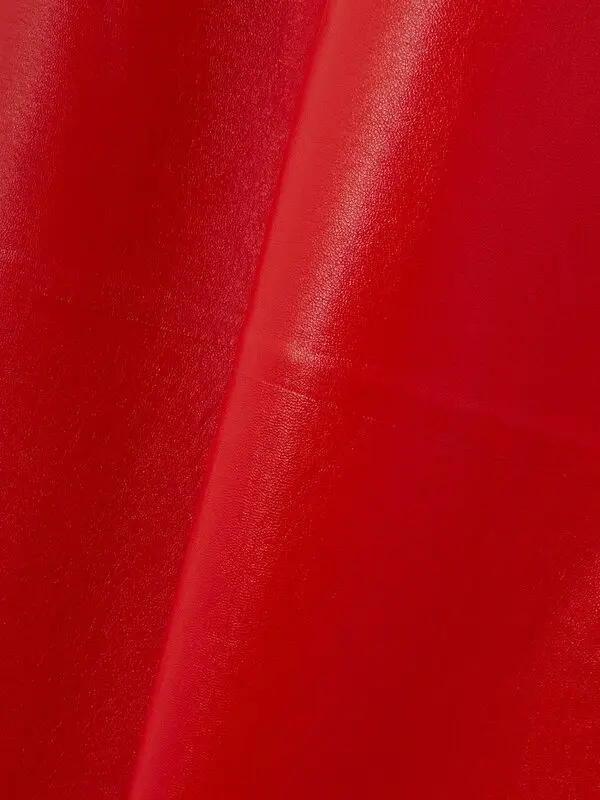 Bottega Veneta Strapless Layered Leather Midi Dress