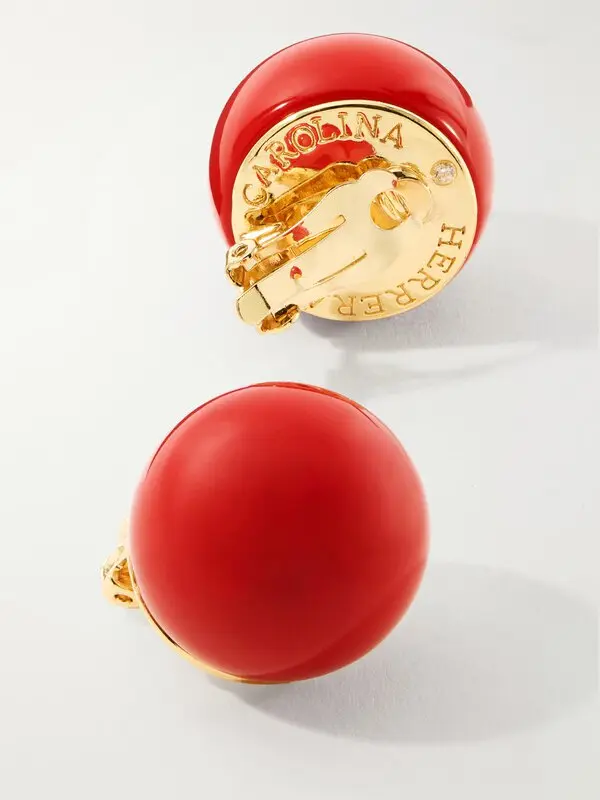 Carolina Herrera Resin And Gold-tone Earrings
