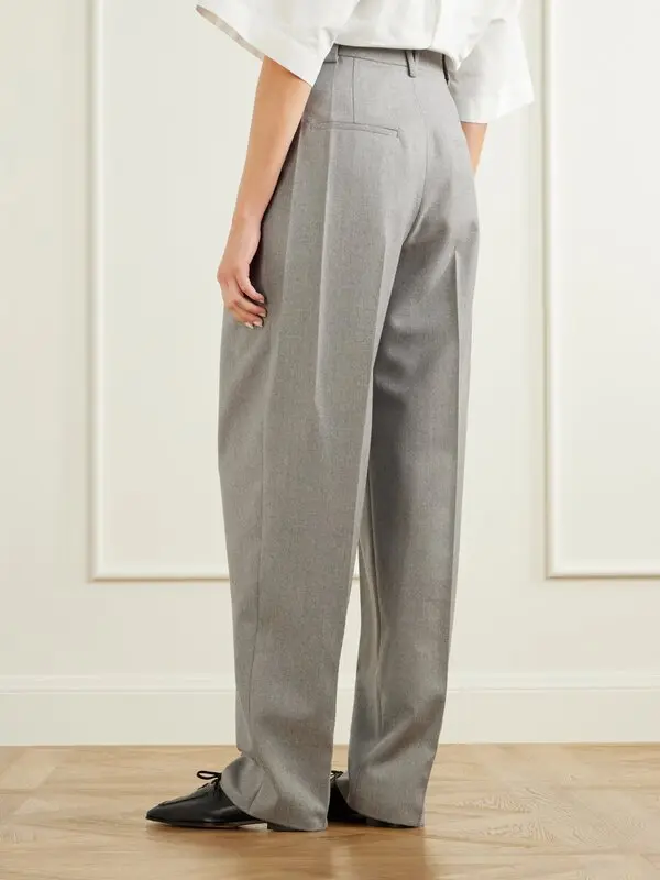 Bottega Veneta Wool Flannel Tailored Straight-leg Trousers