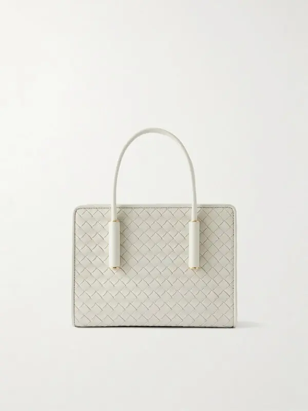 Bottega Veneta Barbara Mini Intrecciato Leather Tote - Gray