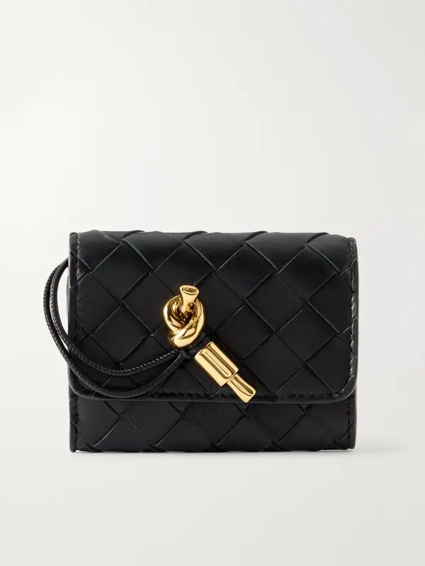 Bottega Veneta Andiamo Intrecciato Leather Wallet - Black