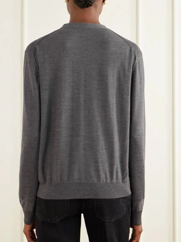 Bottega Veneta Logo-embroidered Wool Cardigan