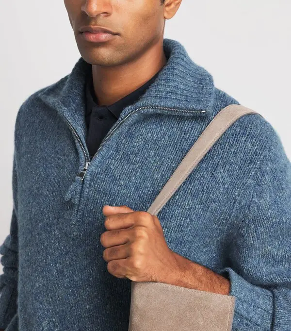 ALLUDE Cashmere Quarter-zip Sweater