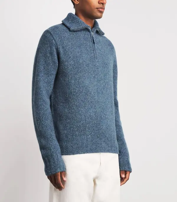 ALLUDE Cashmere Quarter-zip Sweater